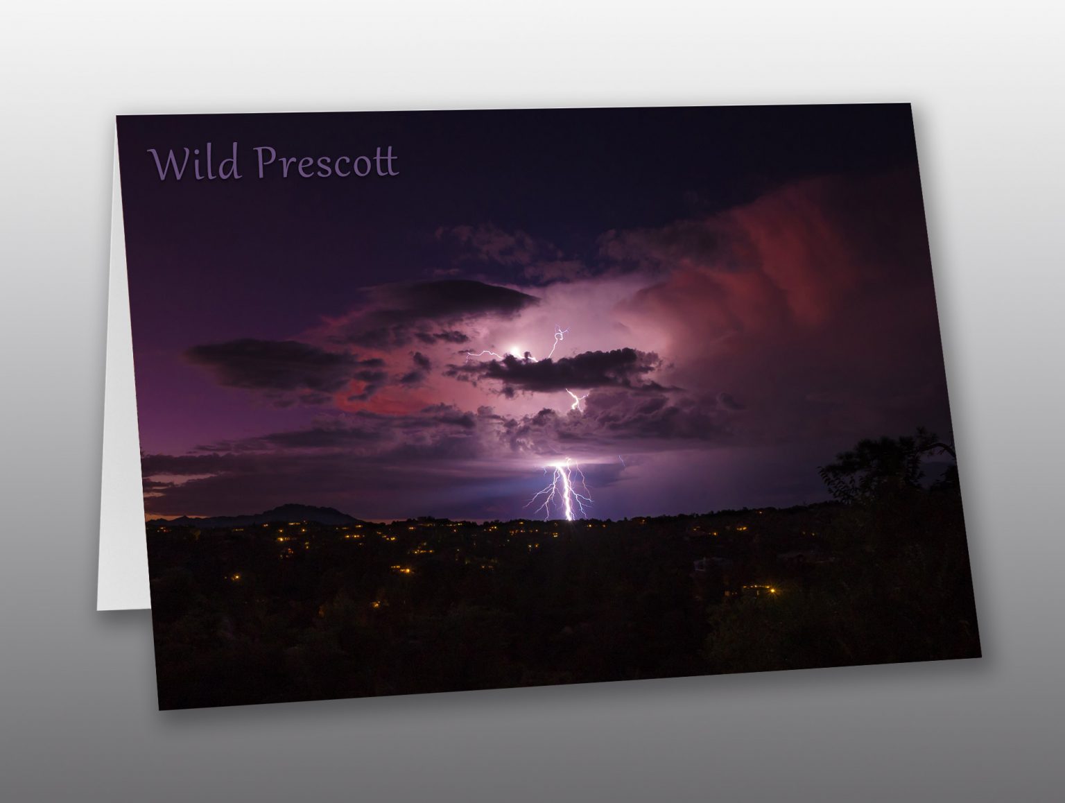 Monsoon Lightning Storm – Greeting Card – Moment of Perception Photography