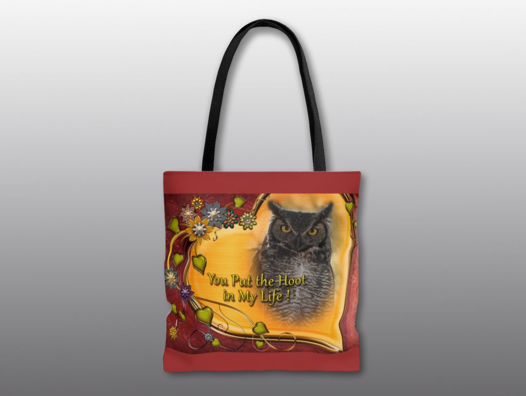Tote Bag – Valentine Great Horned Owl – Moment of Perception Photography